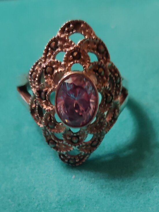 Jewelry | 925 Vintage Amethyst And Marcasite Ring | Poshmark
